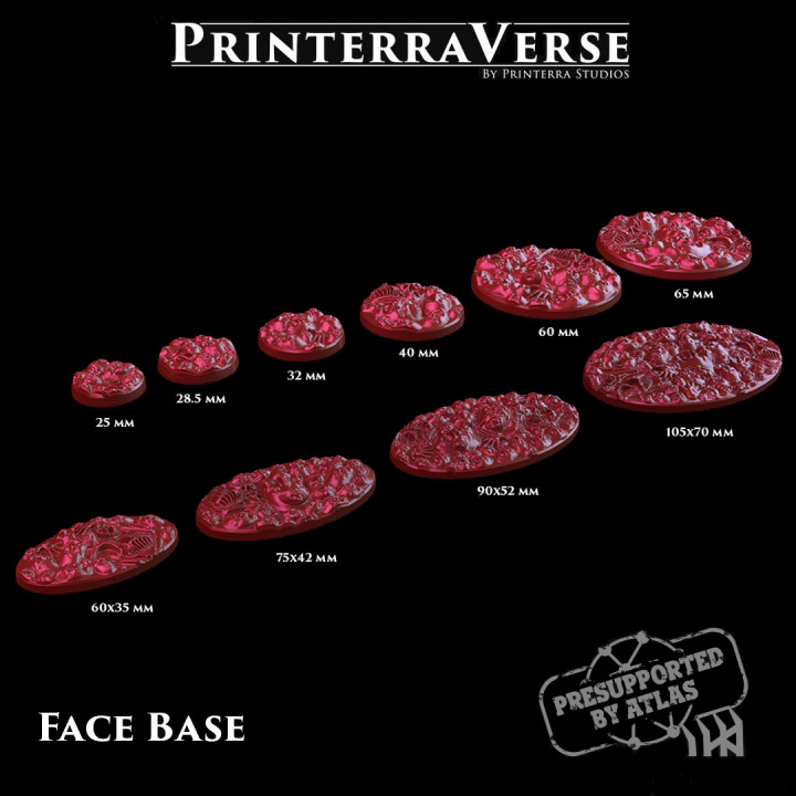 3D Printable 005-3-002 BASE Demonic face by Printerra Studios