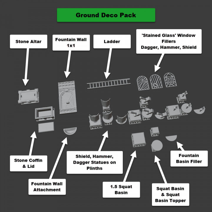3D Printable Crypts - Fantasy Ruins Modular System - Building Blocks by ...