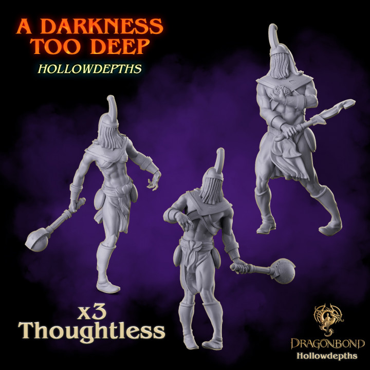 3D Printable Thoughtless (3 models included) by Draco Studios