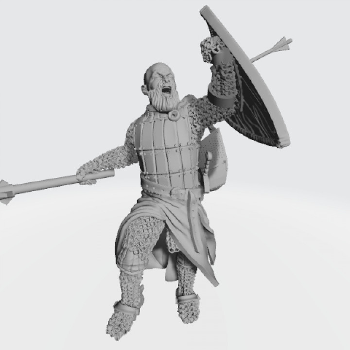 3D Printable Medieval knight charging with mace, chained helmet and ...