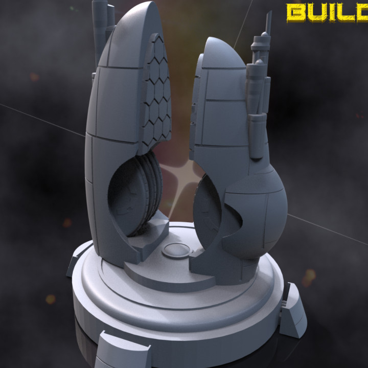 3D Printable Sigma Rho Building 3 - Teleporter by MechaNet Studios