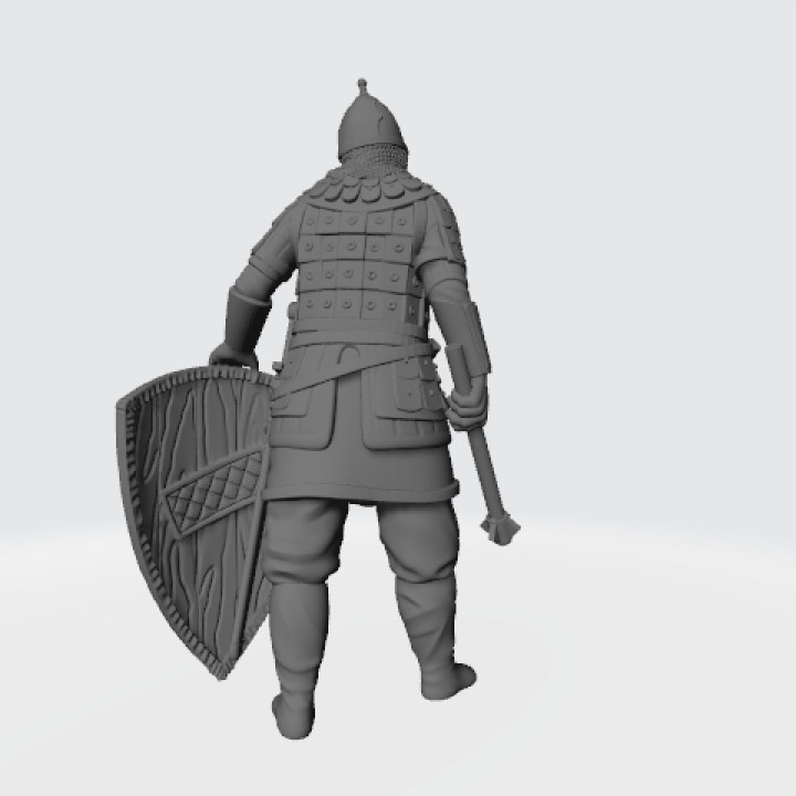 3D Printable Medieval Noble Russian Knight with mace and cross shield ...