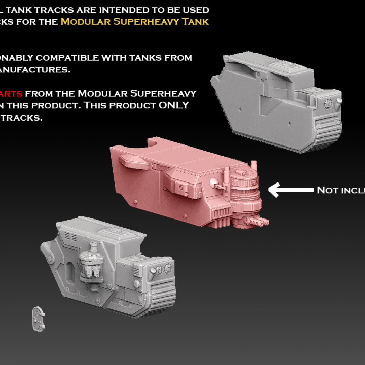 3D Printable Semi- Rhomboid Tank Tracks by Sharedog Miniatures
