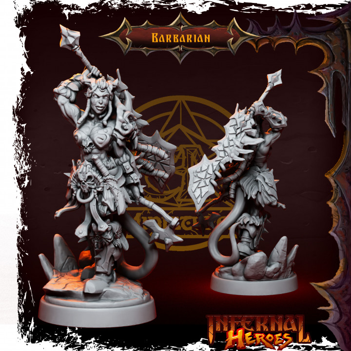 3D Printable Rolith Bloodaxe - Champion Infernal Barbarian (Unlocked ...