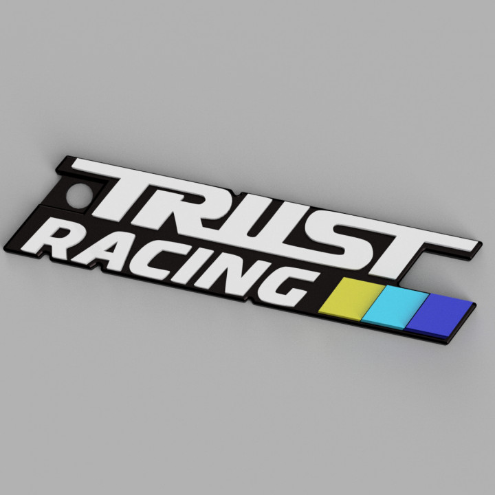 3D Printable Trust Racing Keychain by 3D Factory