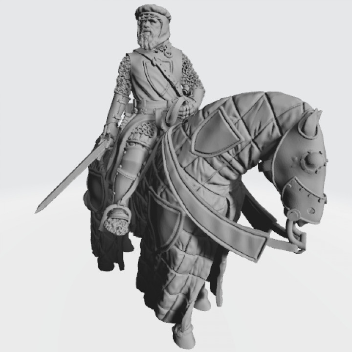 3D Printable Mounted old experienced Folkunga crusader by Northern ...