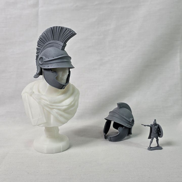 3D Printable Attic helmet of melos type with a figure by BlueSand3D