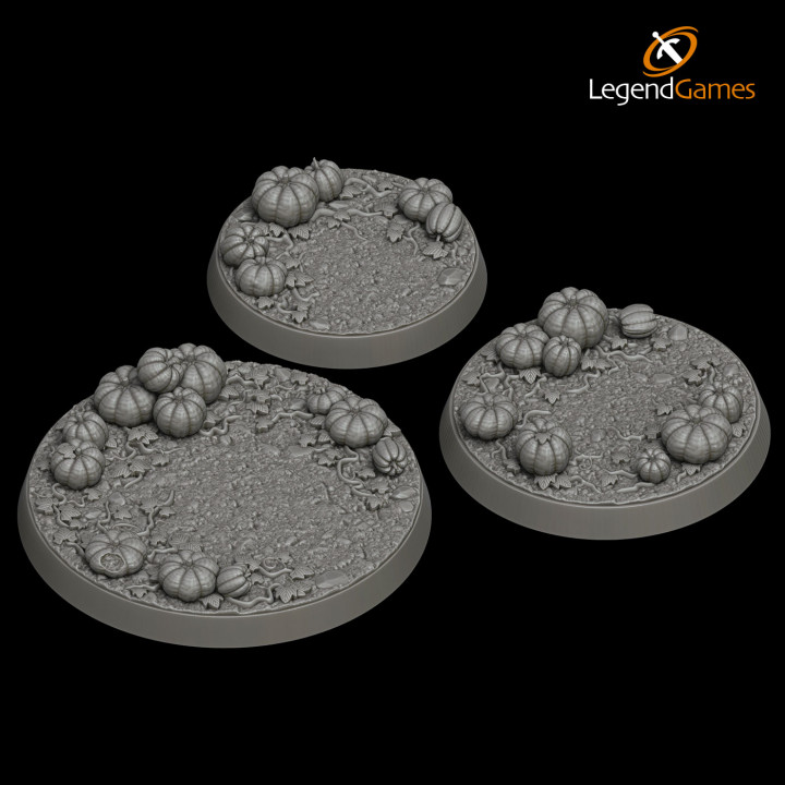 3D Printable LegendGames Pumpkin Patch Halloween Bases by Legend Games