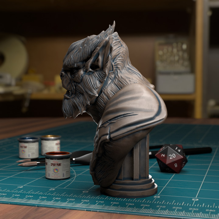 3D Printable Bug Bear Bust [Pre-Supported] by TytanTroll Miniatures