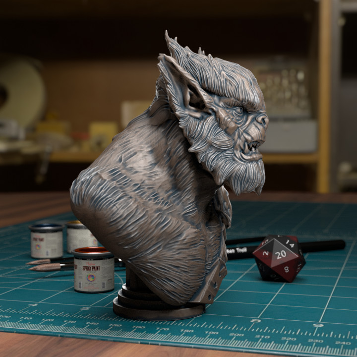 3D Printable Bug Bear Bust [Pre-Supported] by TytanTroll Miniatures