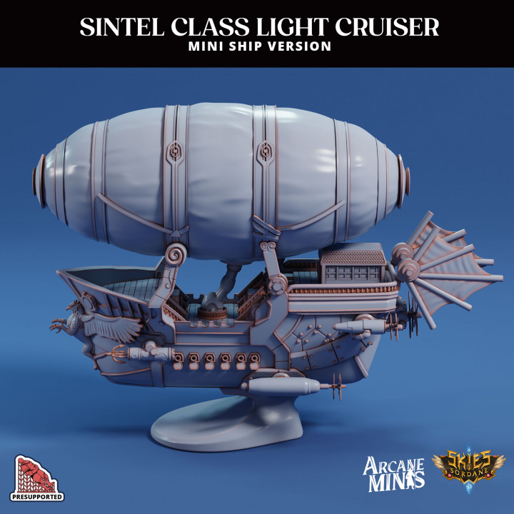 3D Printable Sintel Light Cruiser - Mini Ship by Sordane Publishing