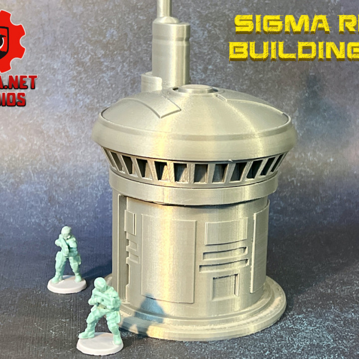 3D Printable Sigma Rho Building 1 - Command Outpost by MechaNet Studios