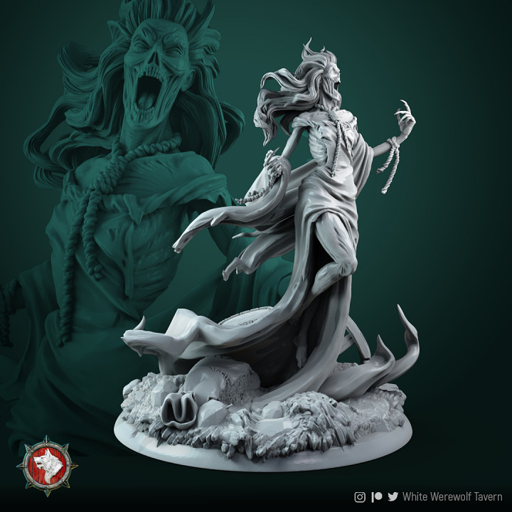 3D Printable Banshee 75mm and 32mm pre-supported by White Werewolf Tavern