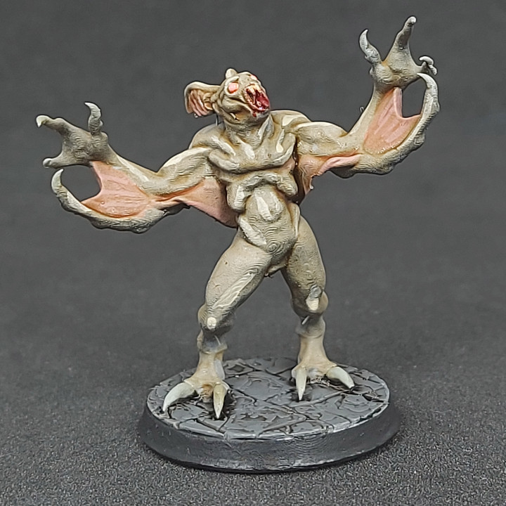 3D Printable Batfolk C - PRE-SUPPORTED by ColossalMiniatures
