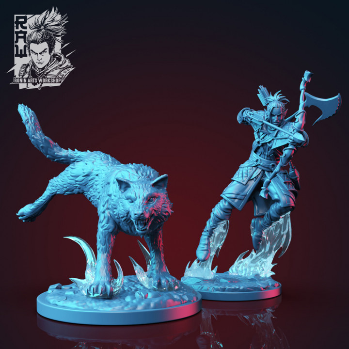 3D Printable Riur and Glasha - Idle and Action Pose by Ronin Arts Workshop