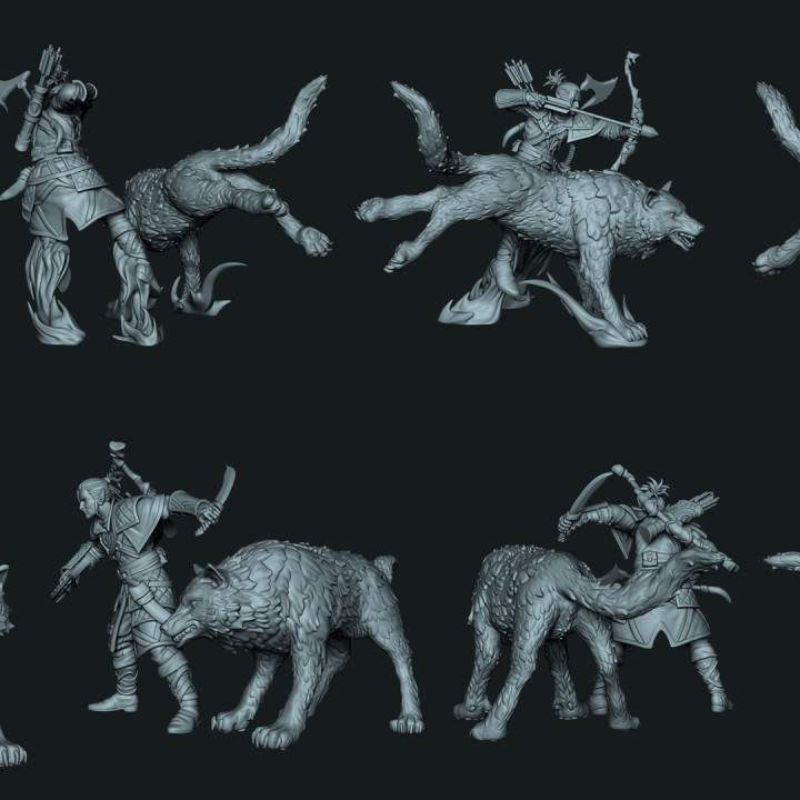 3D Printable Riur and Glasha - Idle and Action Pose by Ronin Arts Workshop