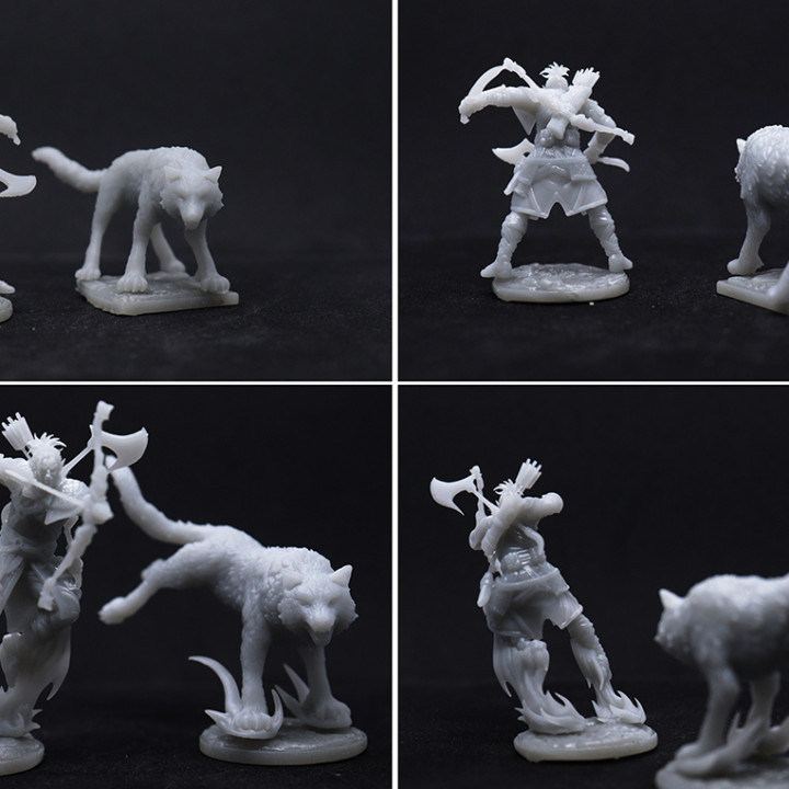 3D Printable Riur and Glasha - Idle and Action Pose by Ronin Arts Workshop