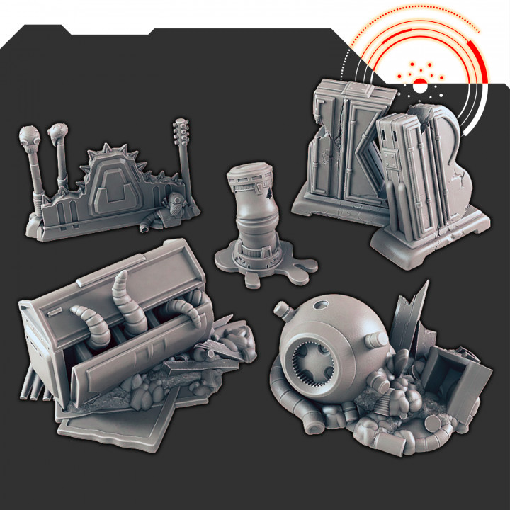 3D Printable Sci-fi Scenery - Slums [Support-free] by Evan Carothers