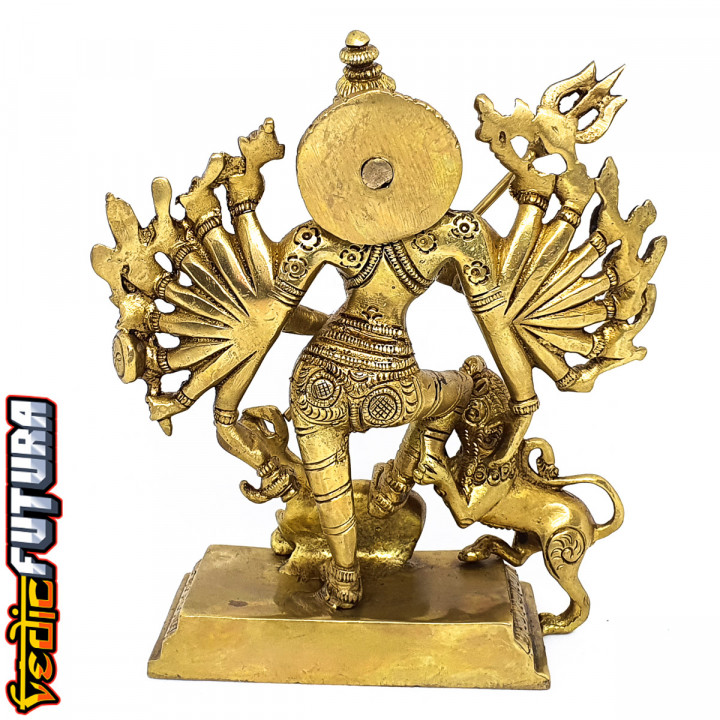 3D Printable Durga Slaying the Buffalo Demon (Mahishasura) by VedicFutura