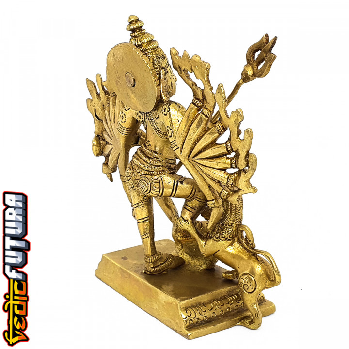 3D Printable Durga Slaying the Buffalo Demon (Mahishasura) by VedicFutura