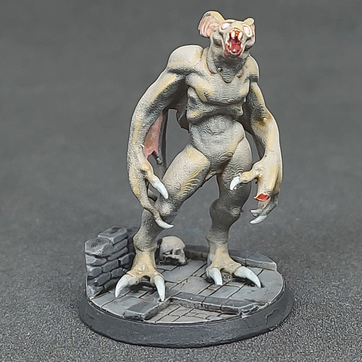 3D Printable Batfolk E - PRE-SUPPORTED by ColossalMiniatures