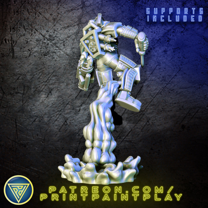 3D Printable Canine Alien Soldier by Print Paint Play