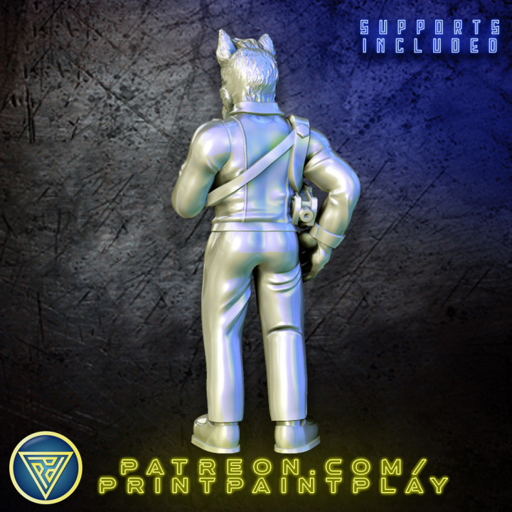 3D Printable Canine Alien Detective by Print Paint Play