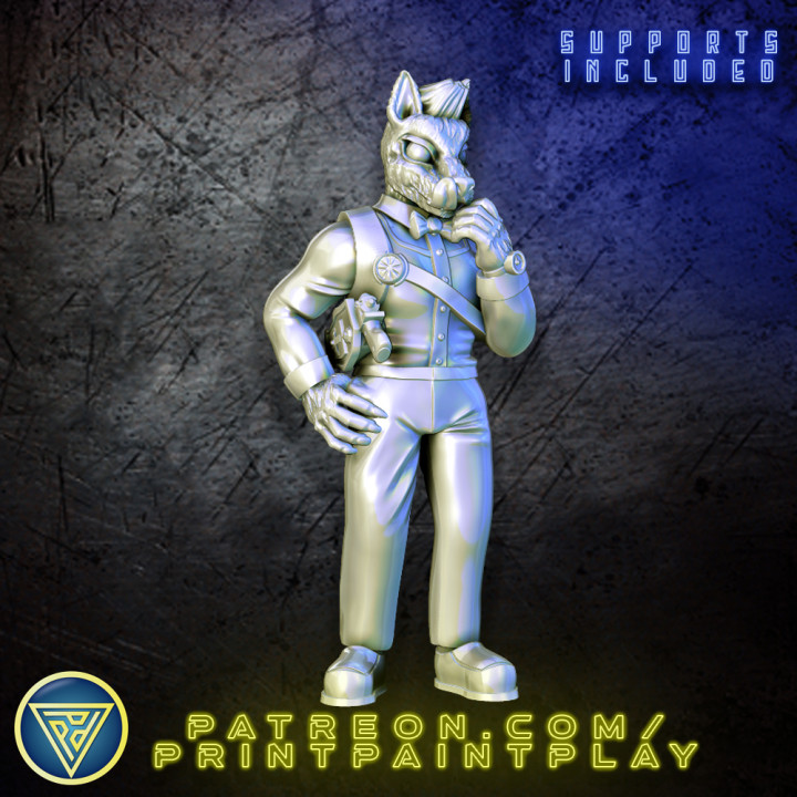 3D Printable Canine Alien Detective by Print Paint Play