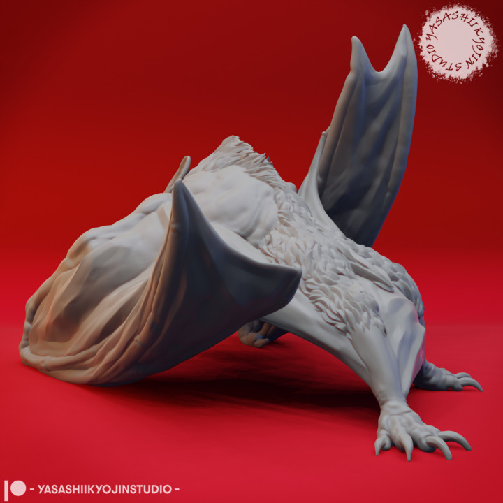 3D Printable Dire Bat - Tabletop Miniature by YKS Miniatures