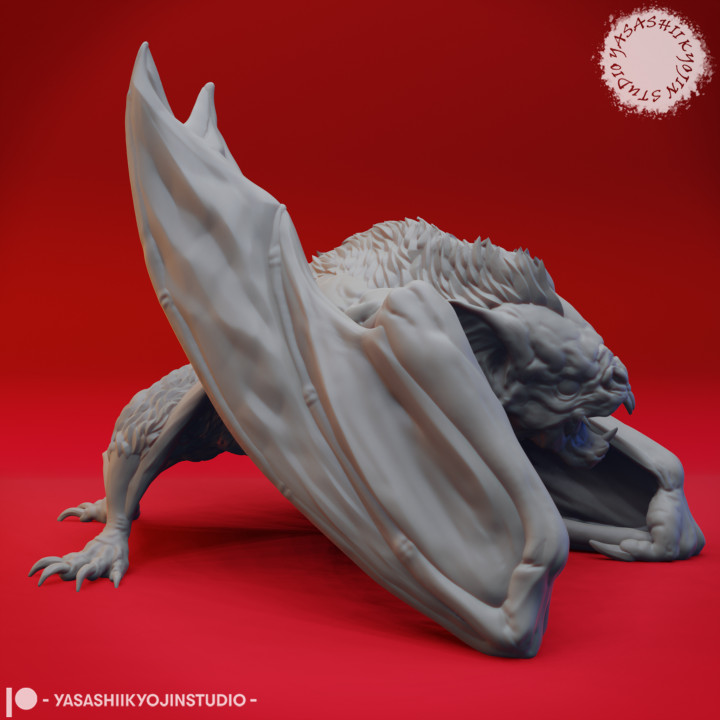 3D Printable Dire Bat - Tabletop Miniature by YKS Miniatures