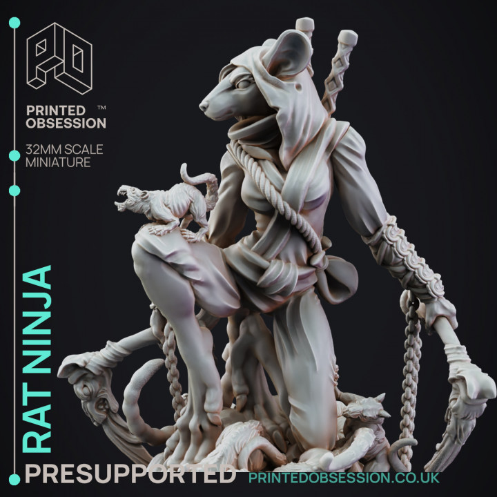 3D Printable Rat Ninja - Assassin - PRESUPPORTED - 32mm scale by ...