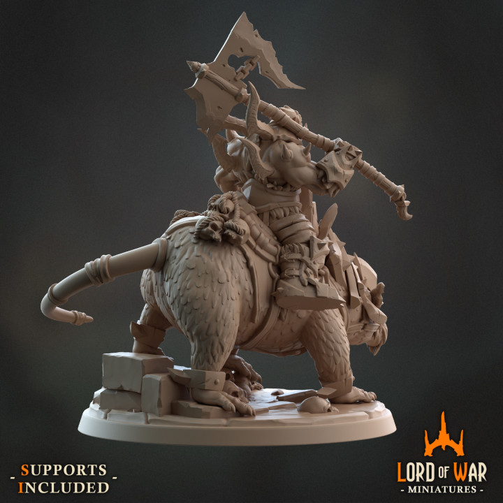 3D Printable Orc Mount Executioner (Presupported) by Lord of War Miniatures