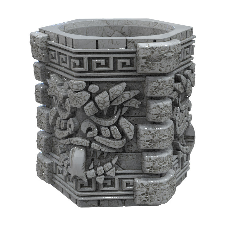 3D Printable lizardmen dice cup by Vórtice