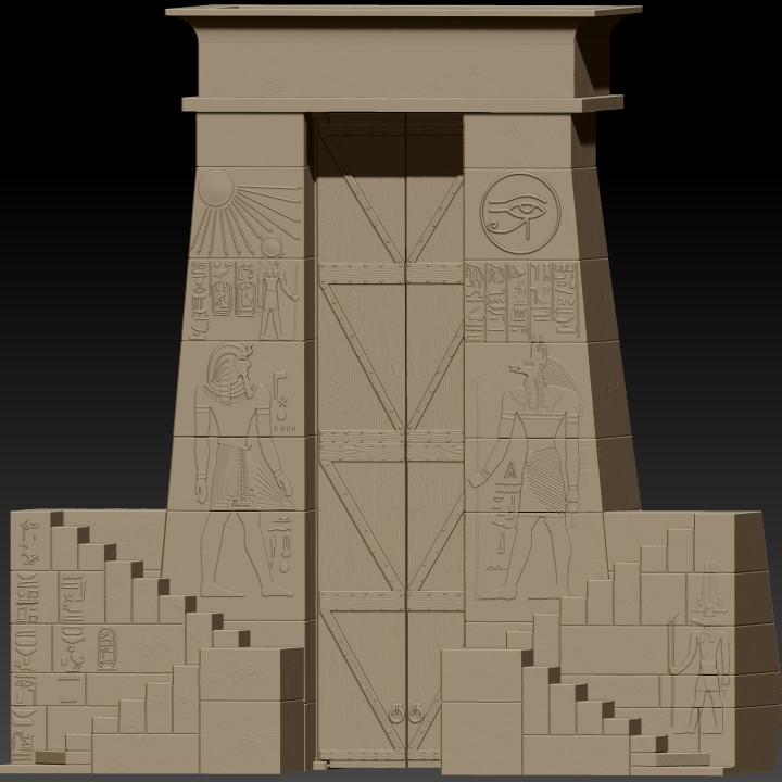 3D Printable Egyptian Themed Gate by The Sands of War