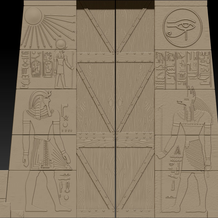 3D Printable Egyptian Themed Gate by The Sands of War