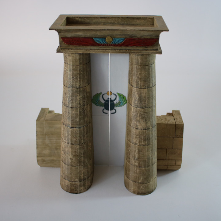 3D Printable Egyptian Themed Gate by The Sands of War