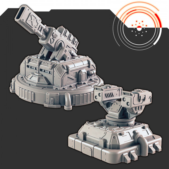 3D Printable Sci-fi Scenery - Planetary Defense Guns [Support-free] by ...
