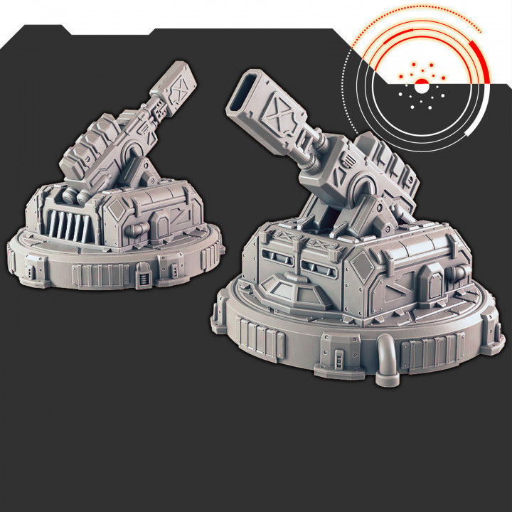 3D Printable Sci-fi Scenery - Planetary Defense Guns [Support-free] by ...