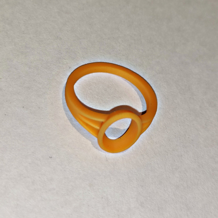 3D Printable Oval Stone Ring by Siddhesh Pai