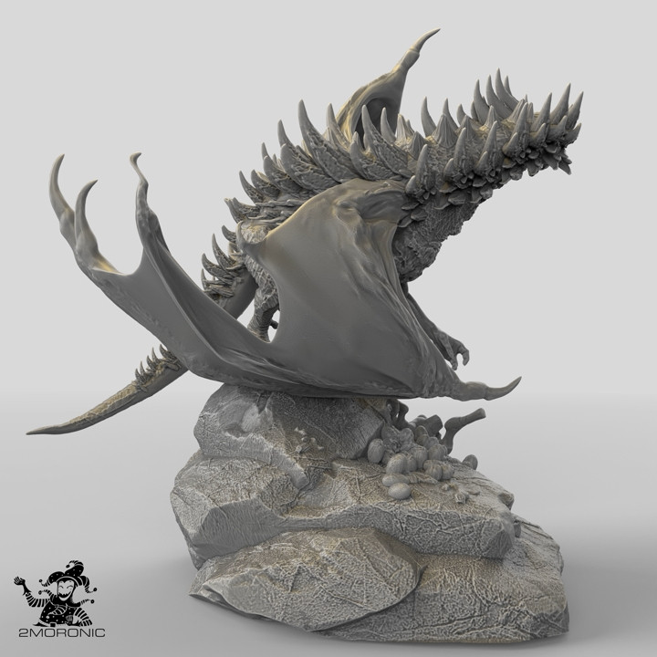 3D Printable Colossal Unique Dragon Diorama 325mm/13 inch height by ...