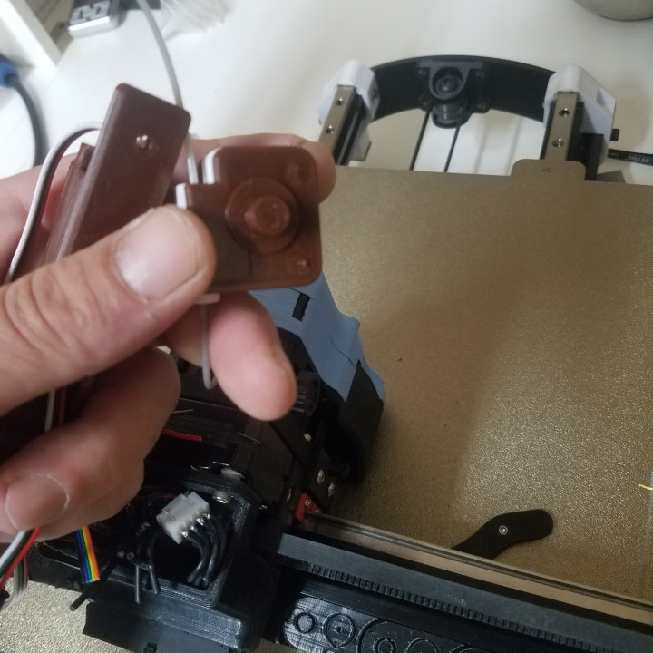3D Printable LulzBot TAZ Topside Swivel Filament Sensor by Joshua Osterman