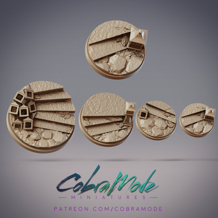 3D Printable Temple Stairs Base Pack (4pc) by CobraMode