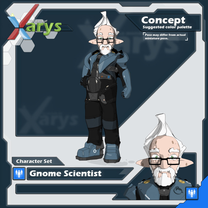 3D Printable Gnome Scientist by Xarys Games