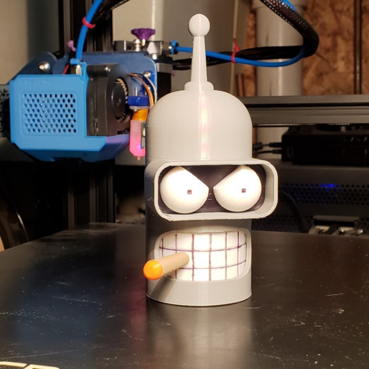 3D Printable Futurama Bender with exchangeable mouth and eyes by Mick ...
