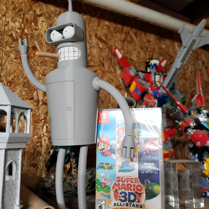 3D Printable Futurama Bender with exchangeable mouth and eyes by Mick ...