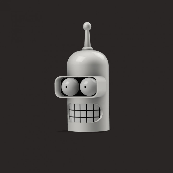 3D Printable Futurama Bender with exchangeable mouth and eyes by Mick ...