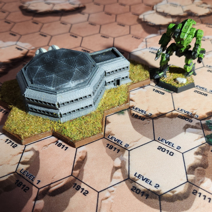 3D Print of Sci-Fi Research Center with Hex Base SFHB045 by MechMasterMechanic