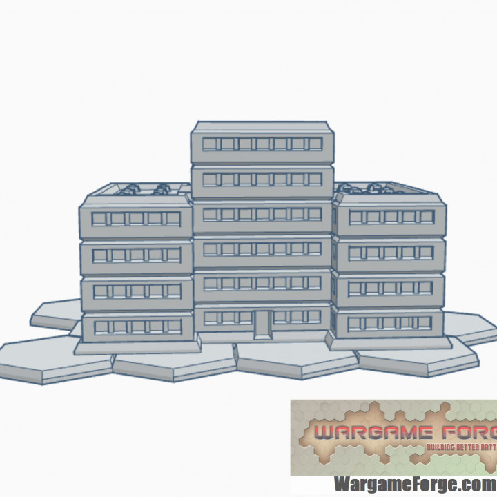3D Printable Military Building 7 with Hex Base Command Building ...