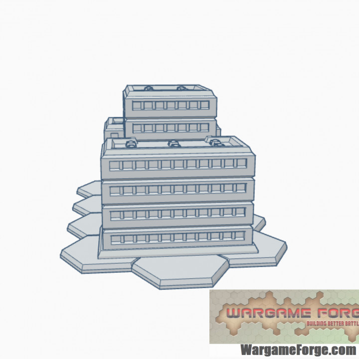 3D Printable Military Building 7 with Hex Base Command Building ...