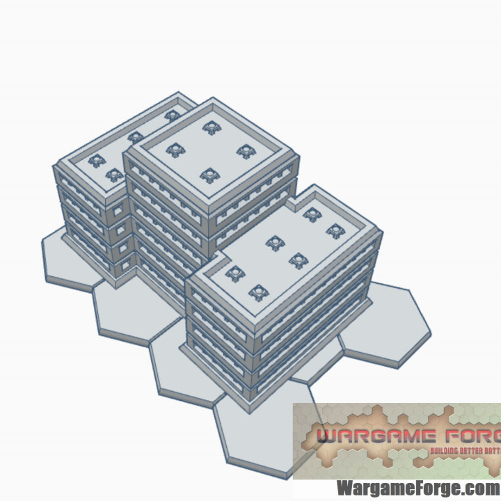 3D Printable Military Building 7 with Hex Base Command Building ...